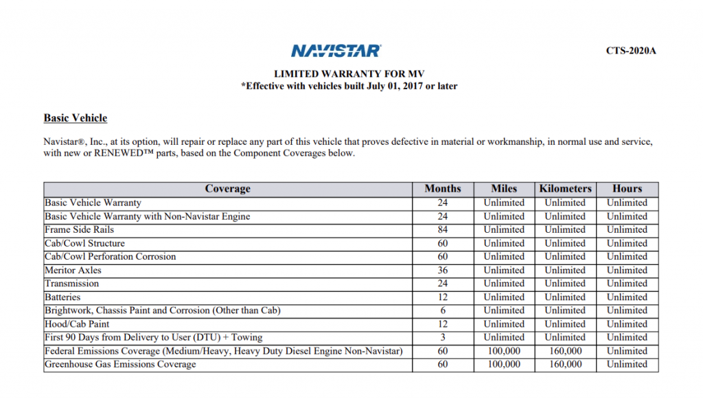 Navistar Warranty - ECTTS - Auto Transport Car Hauler & Wrecker Tow ...